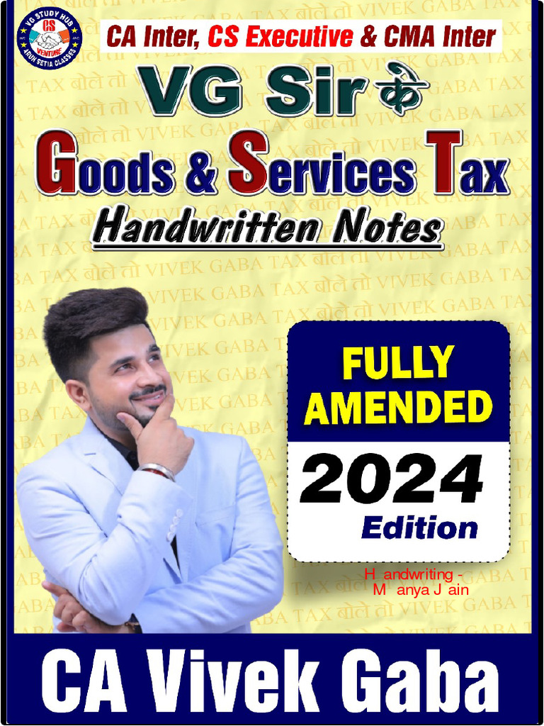 Latest GST Handwritten Notes by VG Sir | PDF