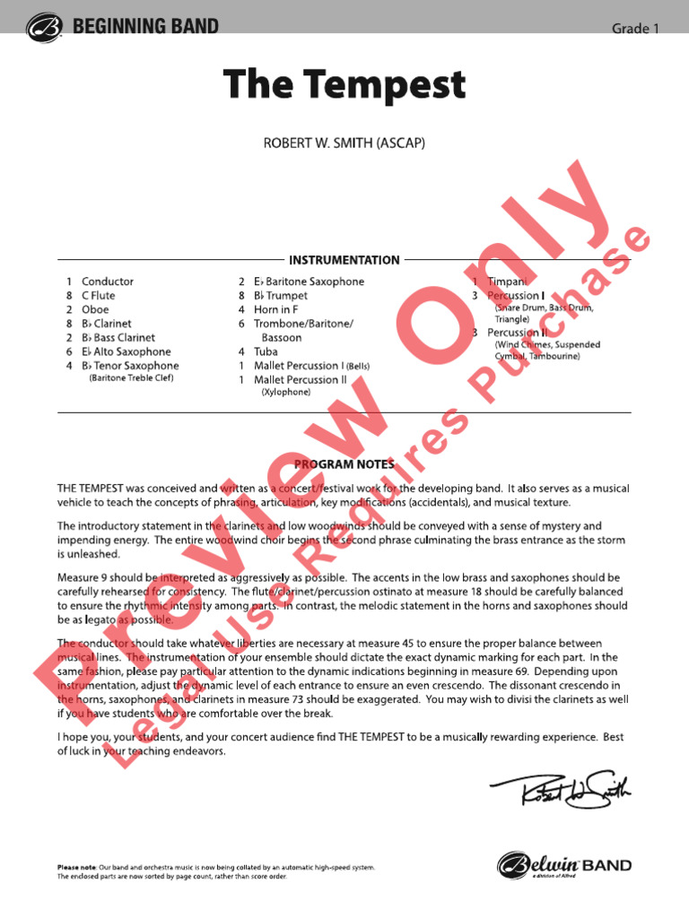 Tempest Score | PDF