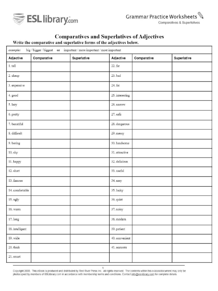Comparatives and Superlatives | PDF