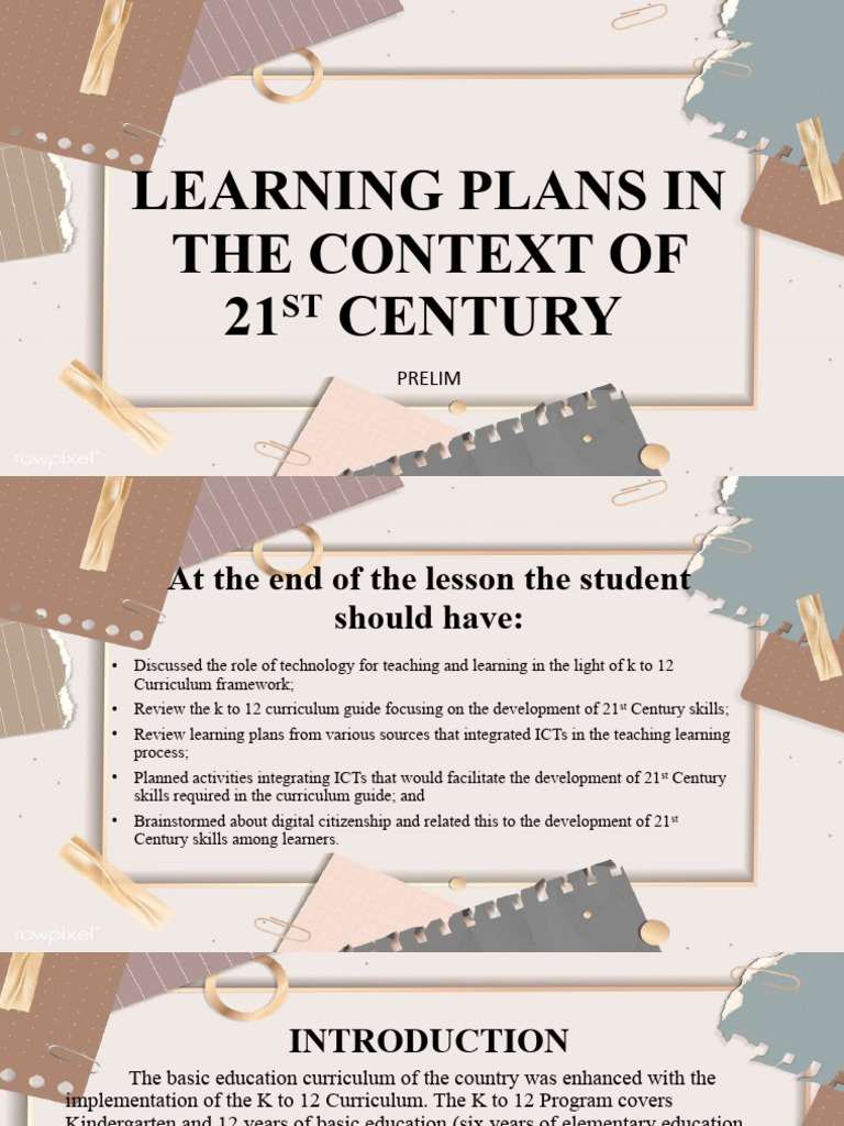 Ttl2 1st Topic Learning Plans in The Context of 21st Century | PDF | Curriculum | Teachers