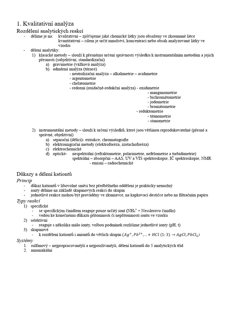 1) Kvalitativní Analýza | PDF