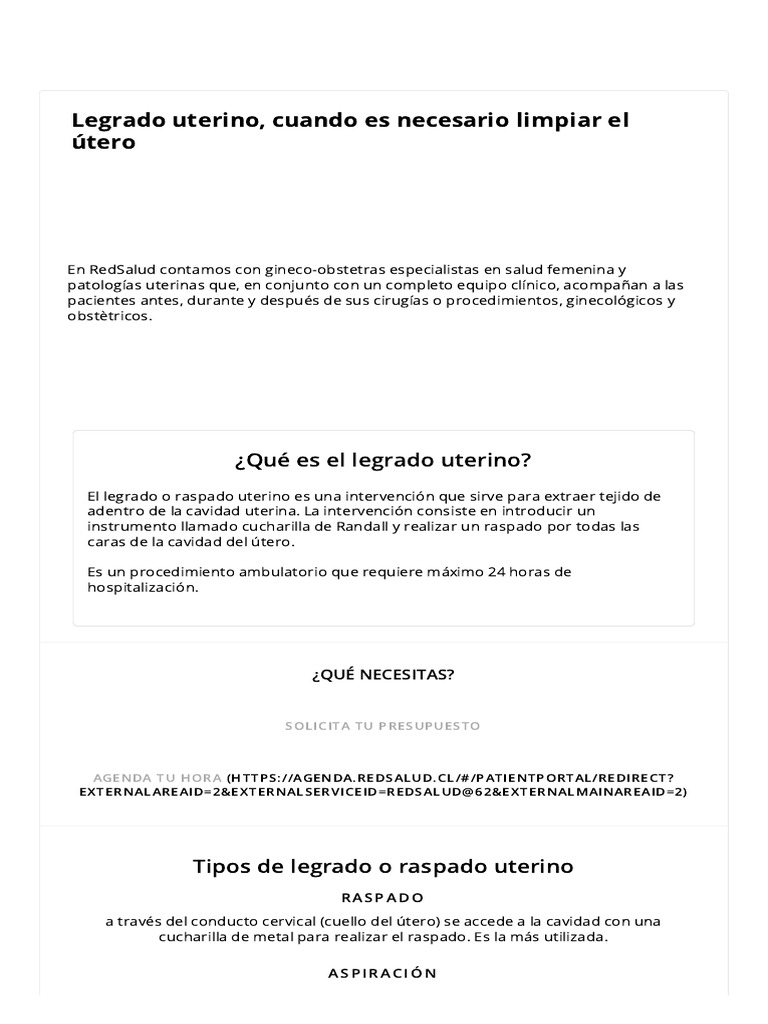 Legrado Uterino | PDF | Útero | Medicina CLINICA