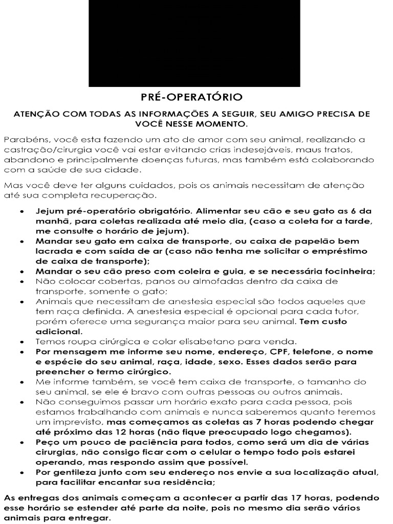Pre Operatorio | PDF