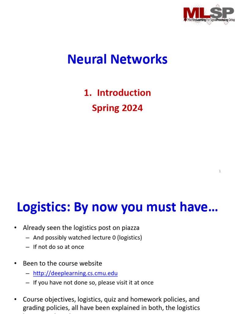 Lec1 Intro | PDF | Artificial Neural Network | Synapse