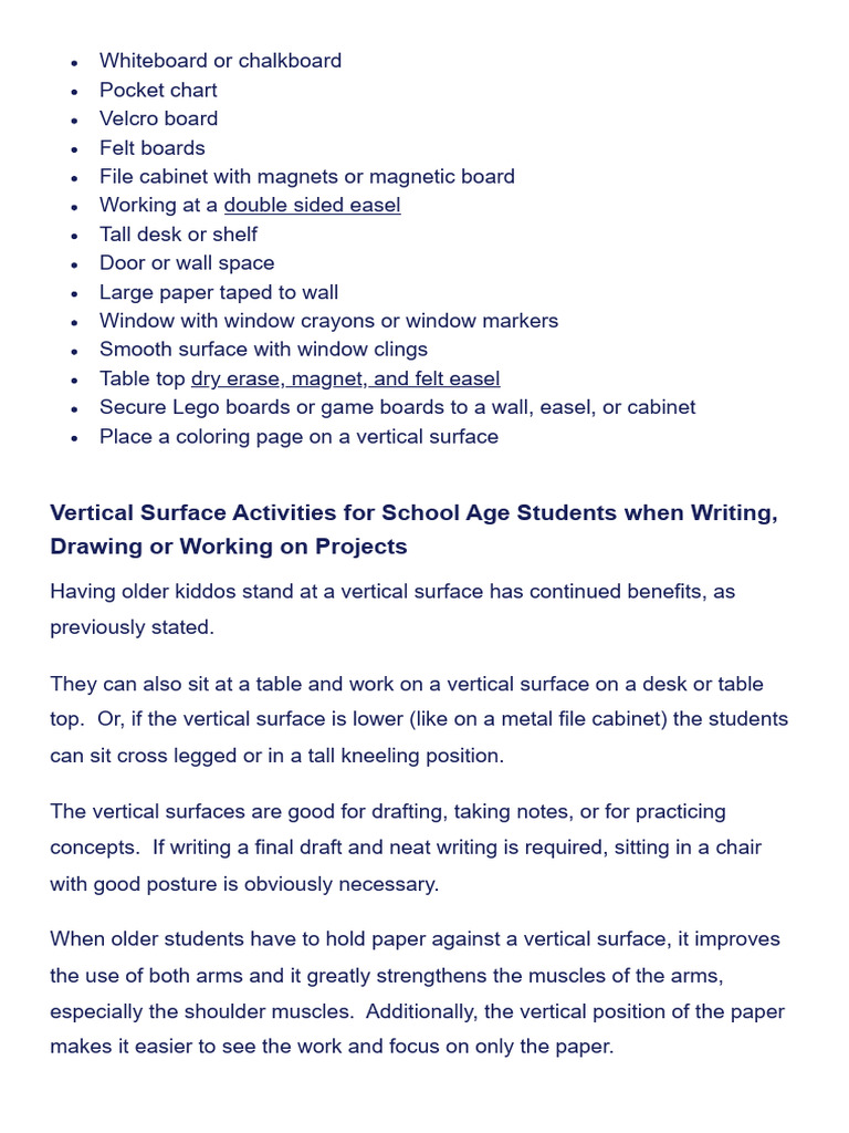 Vertical Surface Activities for Students | PDF | Language Arts ...