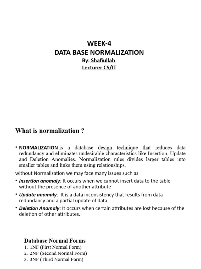 Normalization | PDF | Data Management Software | Computing