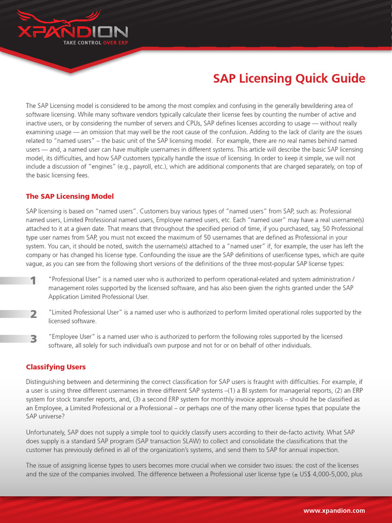 Sap Licensing Quick Guide Pdf License User Computing