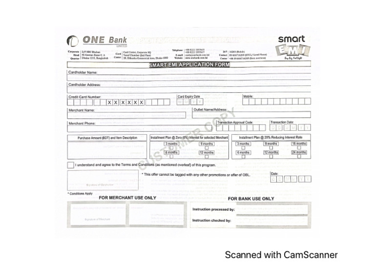 One Bank Emi From | PDF