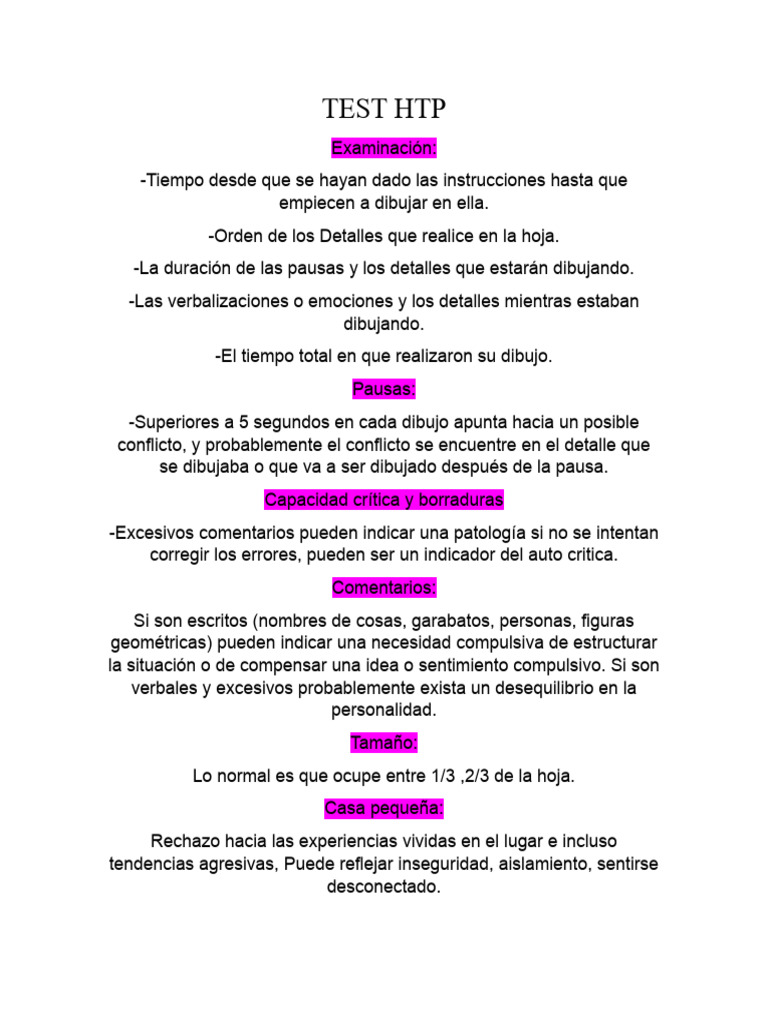 Test HTP | PDF | Las emociones | Sensación