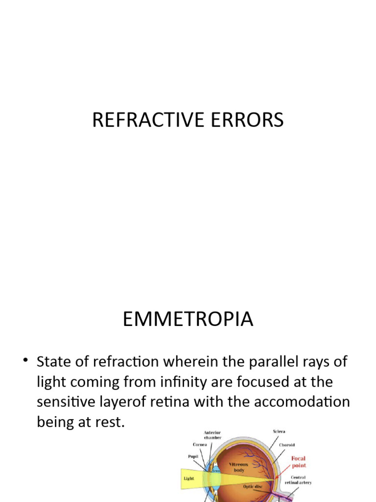 REFRACTIVE ERRORS | PDF | Myopia | Cornea