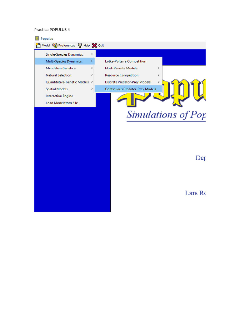 Practica POPULUS 4 | PDF | Depredación | Entorno natural