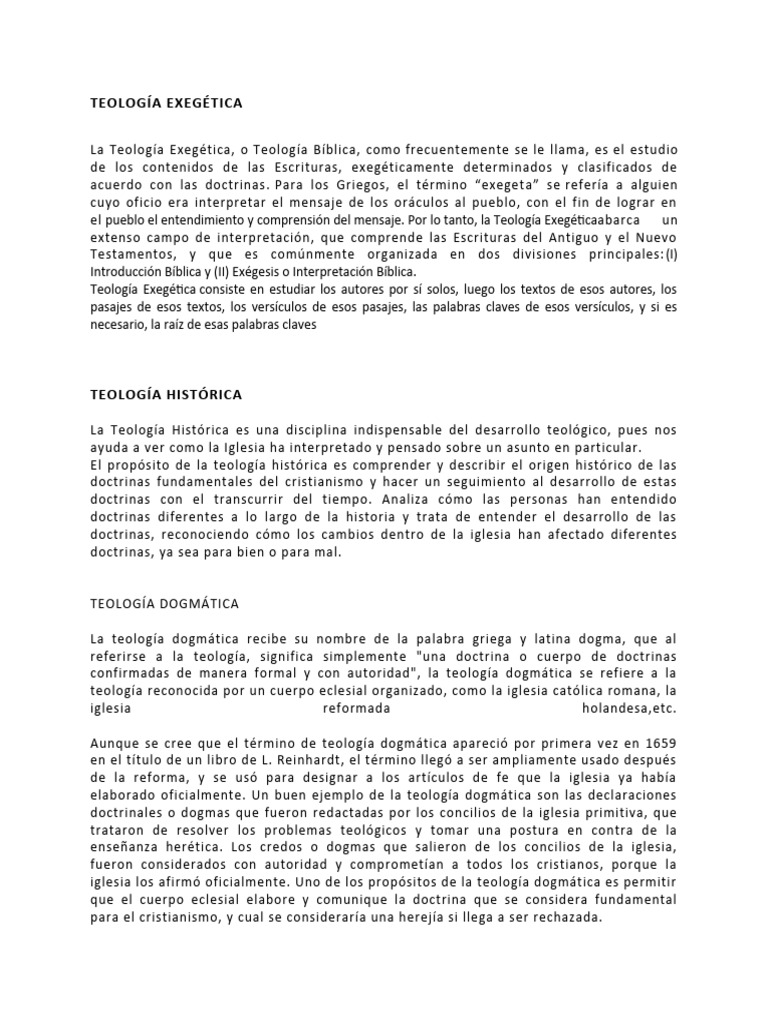 Tipos de Teología Cristiana | PDF | Teología | Biblia
