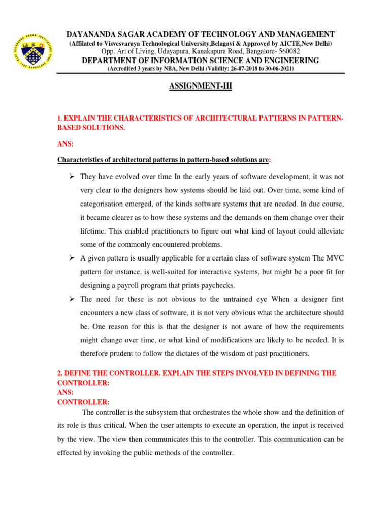 Sa Assignment 3 Ans | PDF | Method (Computer Programming) | Object ... Sa Assignment 3 Ans | PDF | Method (Computer Programming) | Object ...