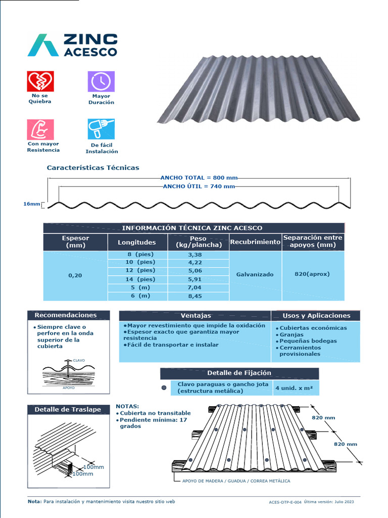 Zinc-Acesco-oct-2023 | PDF | Sector secundario de la economía | Metalurgia