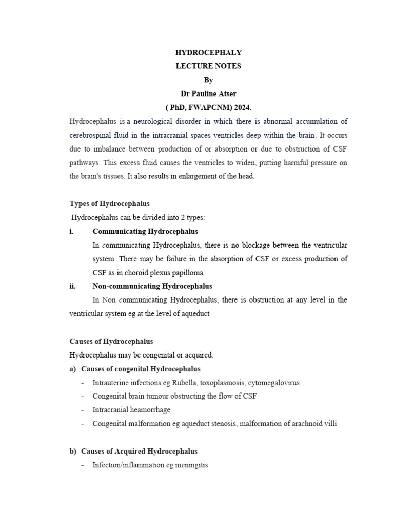 Hydrocephaly, Anecephaly 2 | PDF | Cerebrospinal Fluid | Diseases And ...