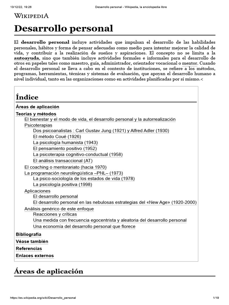 001 - Desarrollo Personal - Wikipedia, La Enciclopedia Libre | PDF ...