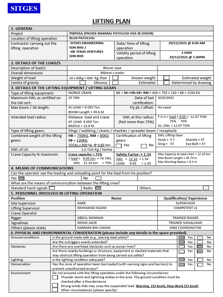 Lifting Plan Mobile Crane | Download Free PDF | Crane (Machine)