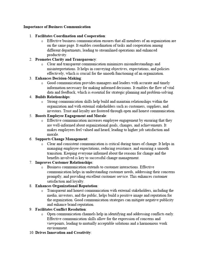 Importance of Business Communication | PDF | Communication | Reputation