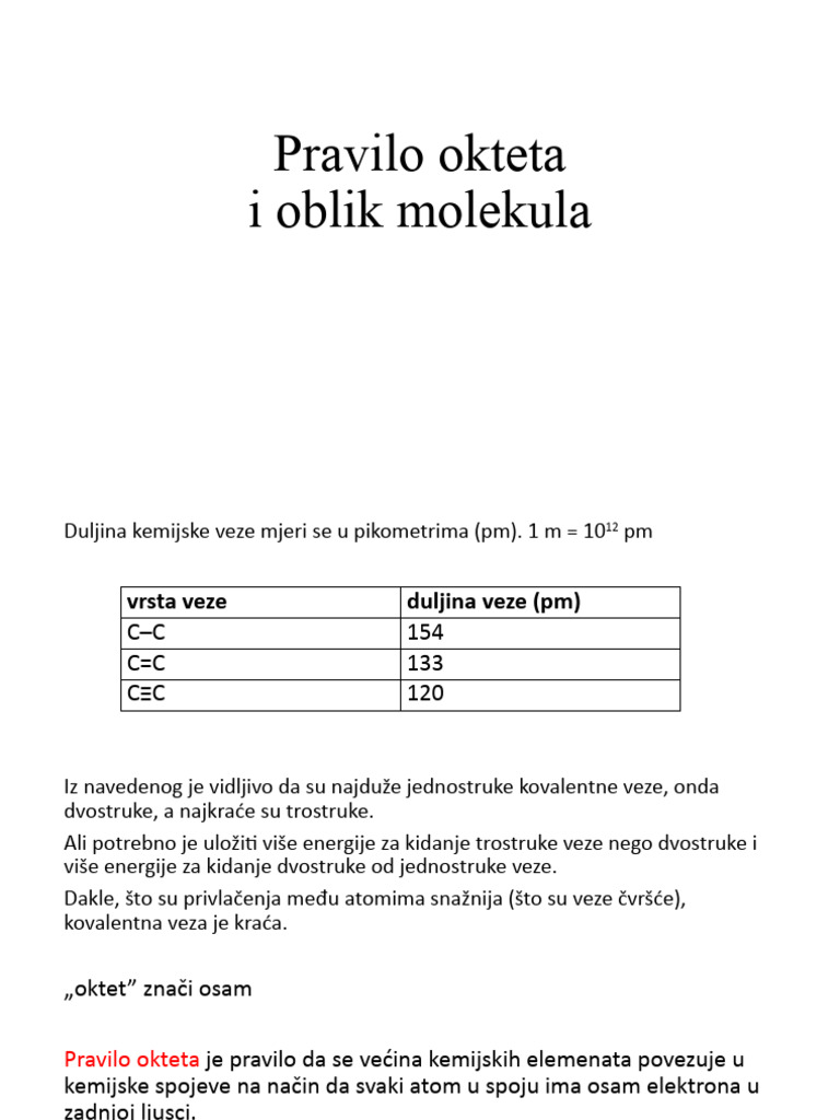 13 - Pravilo Okteta I Oblik Molekula | PDF