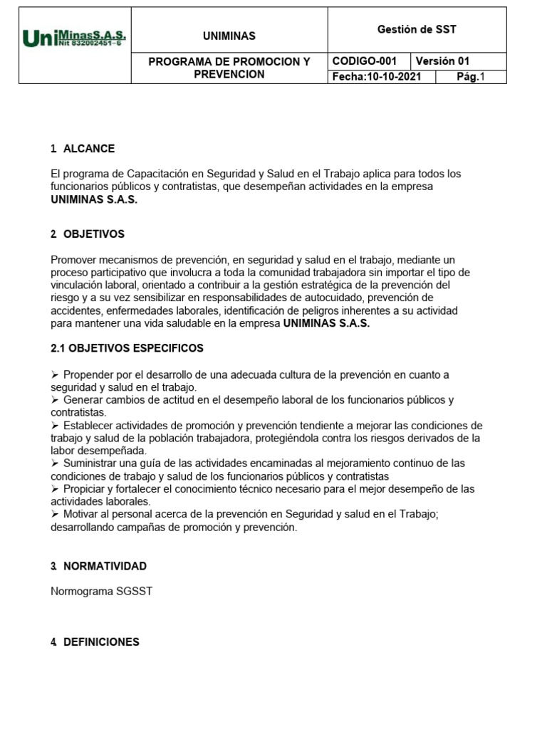 Programa de Promocion y Prevencion | PDF | Laboratorios Programa de Promocion y Prevencion | PDF | Laboratorios