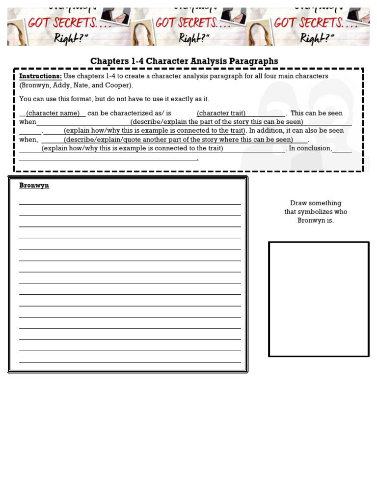 Character Analysis Chapters 1-4 1 | PDF