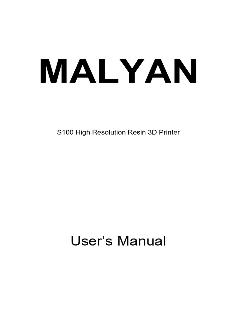 Malyan S100 3d Sla Printer Pdf Wi Fi Computer Network