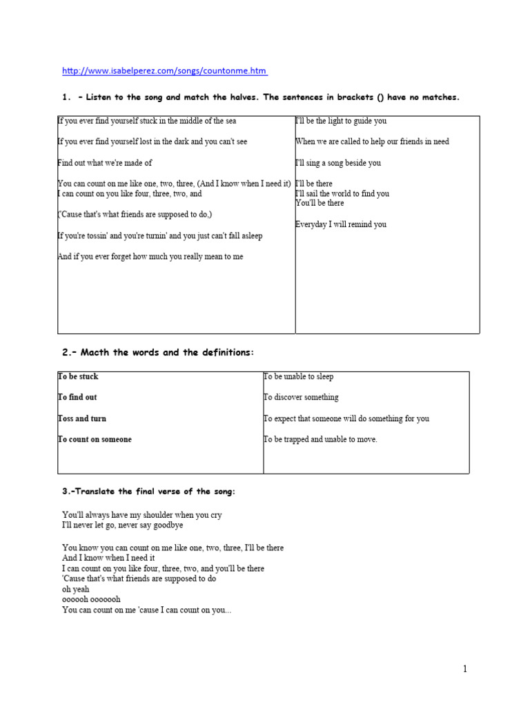 Countonme | PDF | Poetry