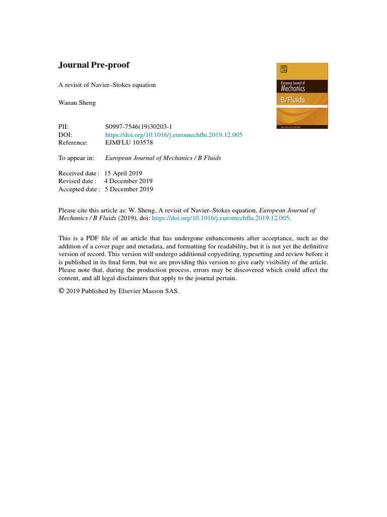 N.S. Revisit | PDF | Fluid Dynamics | Fluid Mechanics