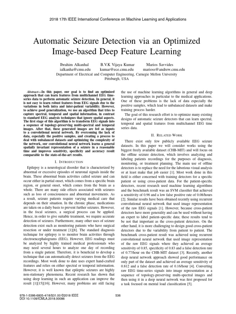 Automatic Seizure Detection Via An Optimized Pdf Electroencephalography Deep Learning