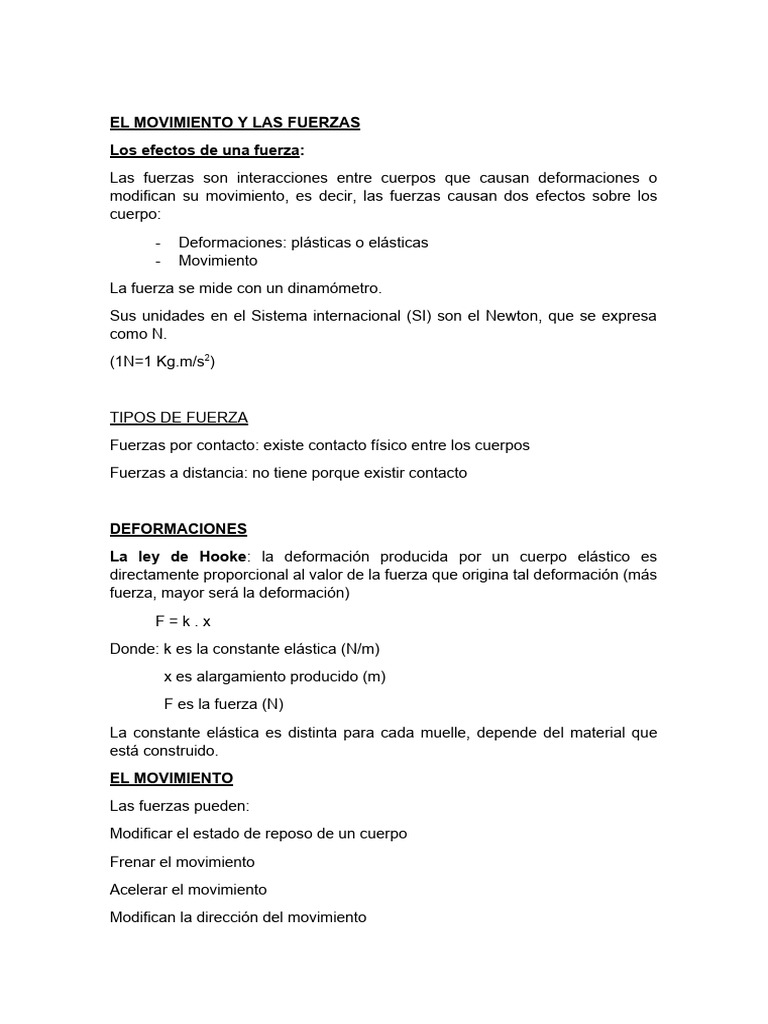Fuerzas y Movimiento: Conceptos Básicos | PDF | Fuerza | Imán