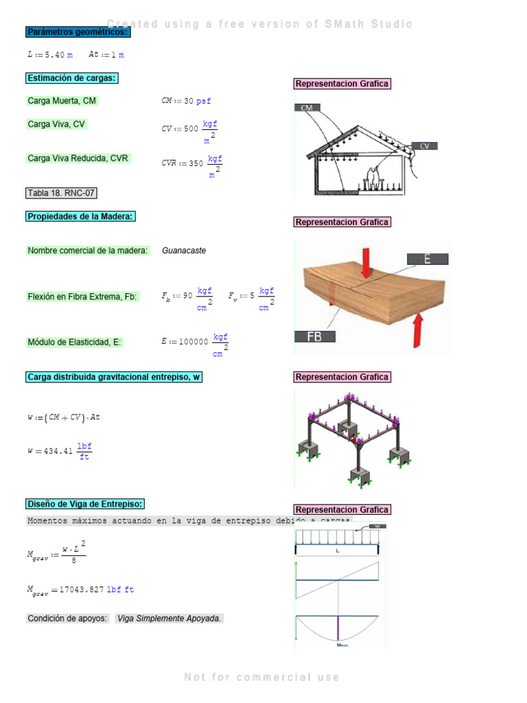 Estructuras de Madera - Viga de Entrepiso | PDF | Viga (Estructura) | Mecanica clasica