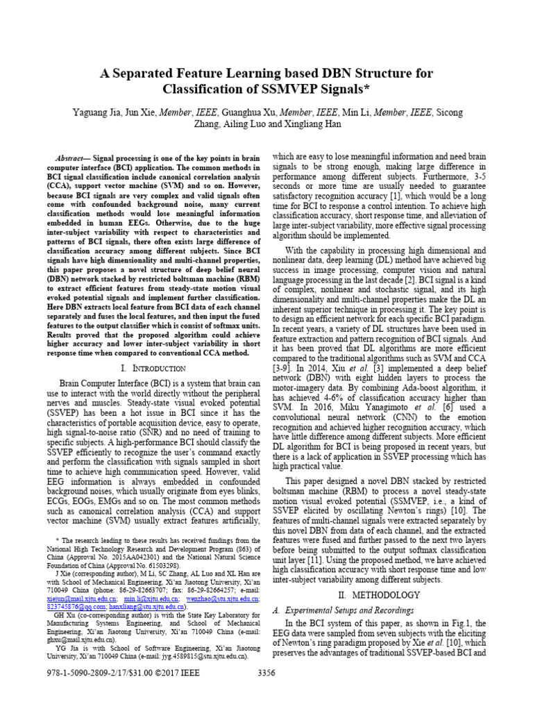 A Separated Feature Learning Based DBN Structure For | PDF | Statistical Classification ...