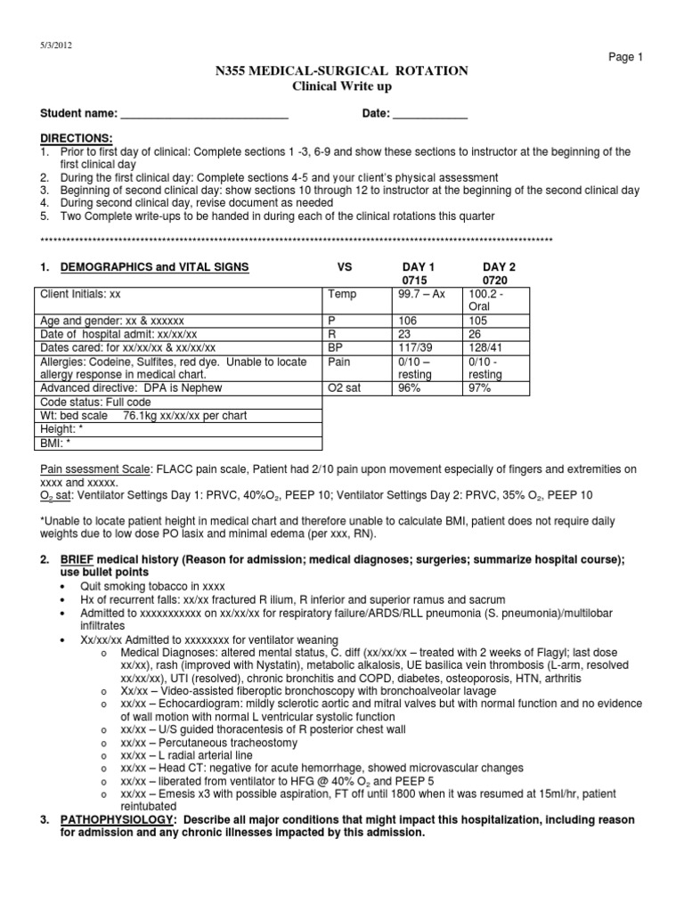 Medical-Surgical Clinical Write-Up | PDF | Chronic Obstructive ...