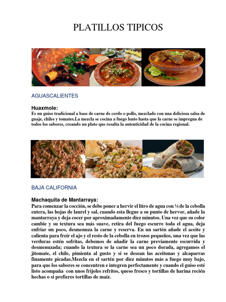 Platillos Tipicos | PDF | Cocinando | Caldo