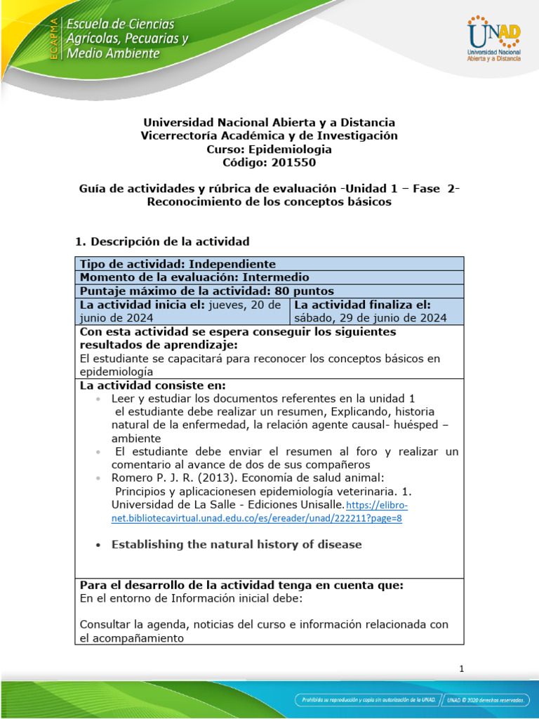 Guia de actividades y Rúbrica de evaluación Unidad 1 -Fase 2 - Reconocimiento de los conceptos ...