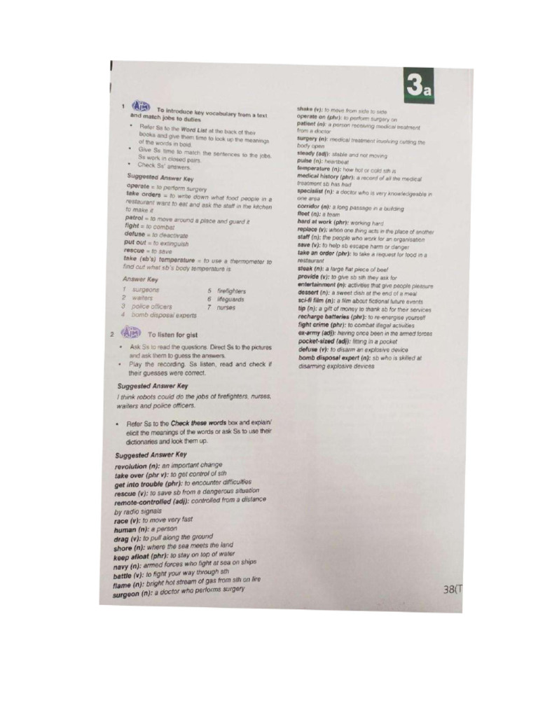 B1 3a Reading Key | PDF