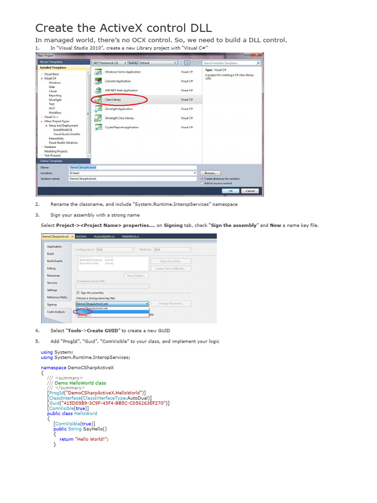 Create The ActiveX Control DLL | PDF | Computer Architecture | System Software