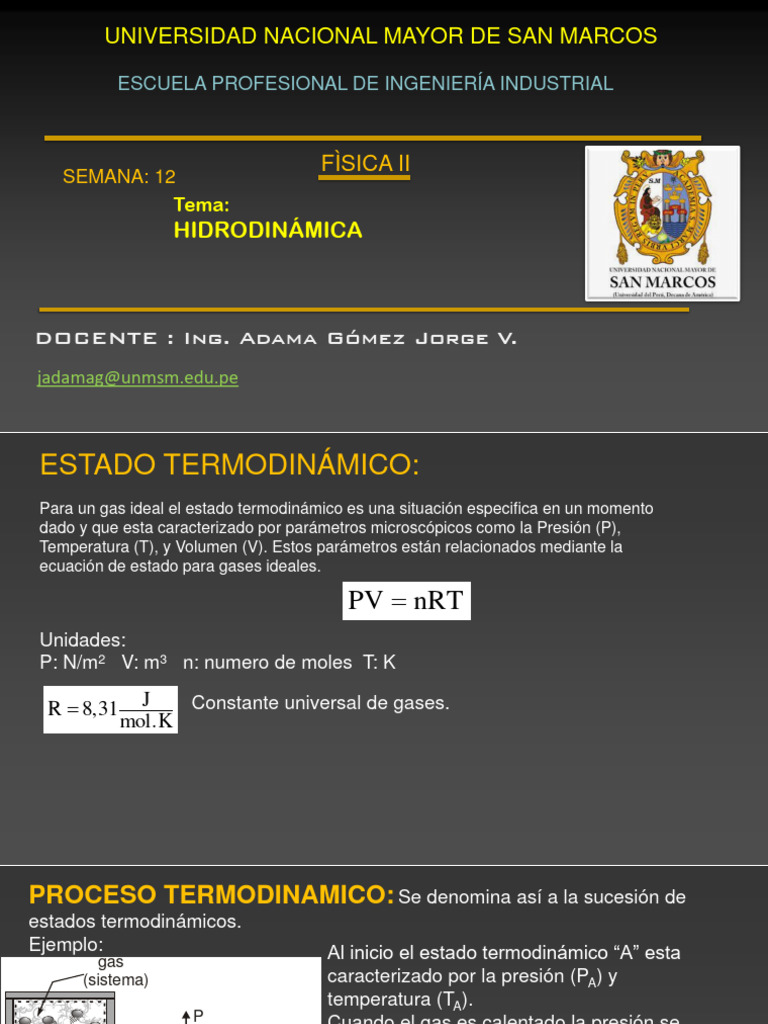 12° Clase de FISICA II TERMODINAMICA | PDF | Termodinámica | Gases