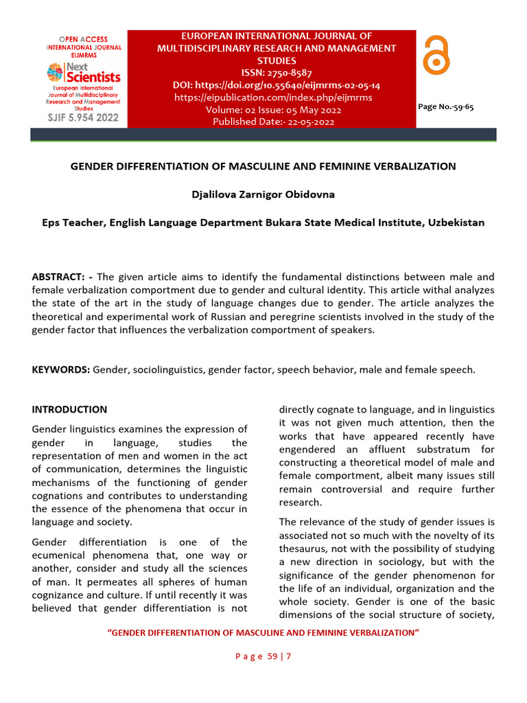 14 59 - 65 + (G) +gender+differentiation+of+masculine+and+feminine ...