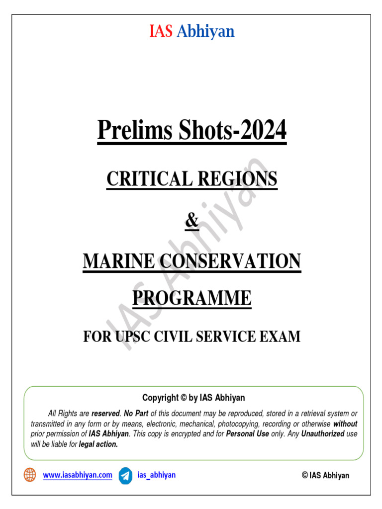Critical Regions & Marine Conservation Programme-IAS Abhiyan | PDF ...
