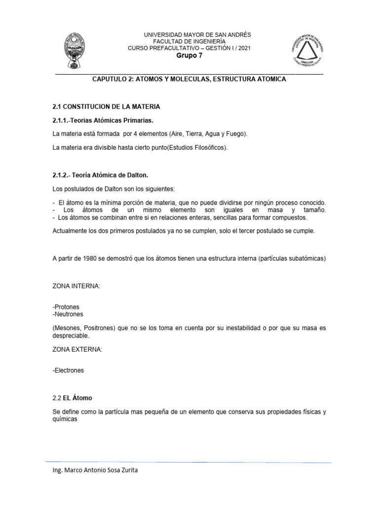 Cap 2 Atomos Y Moleculas Est Atomica Pdf Orbital Atómico