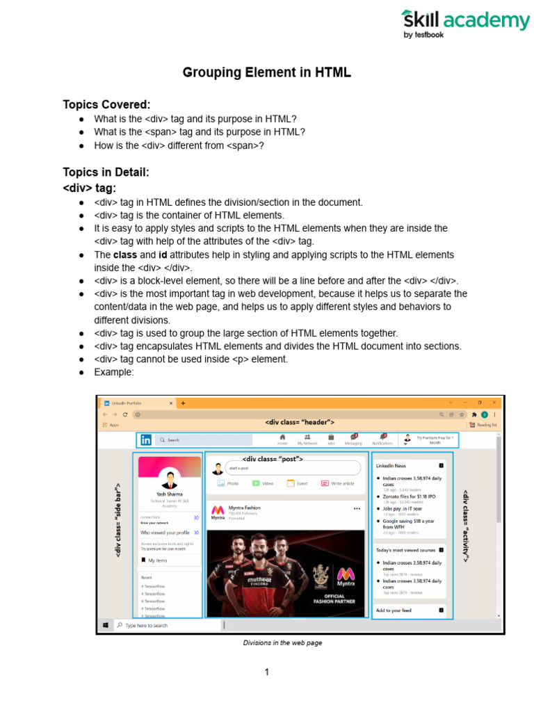 Grouping Elements Notes Download Free Pdf Html Element Html 5009