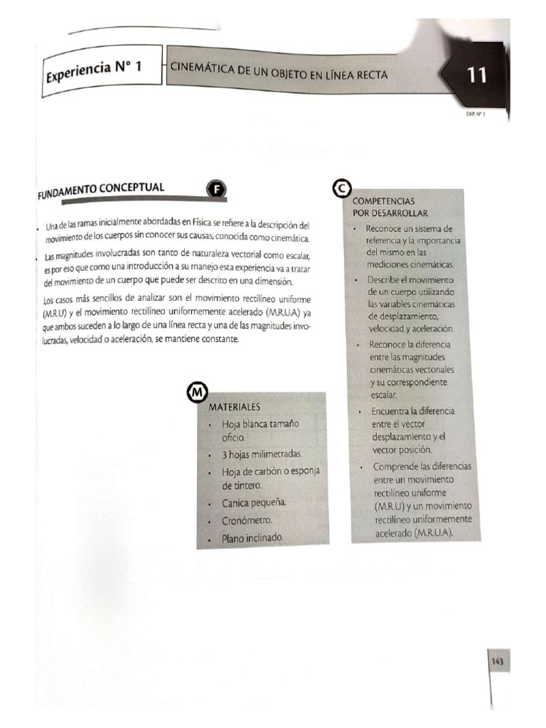 Guía de Laboratorio - Cinemática de Un Objeto en Línea Recta | PDF