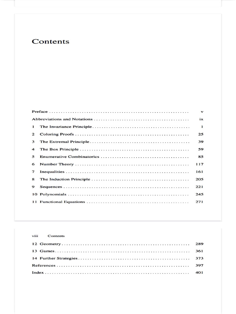 Contents of Arthur Engel - Problem Solving Startegies | PDF