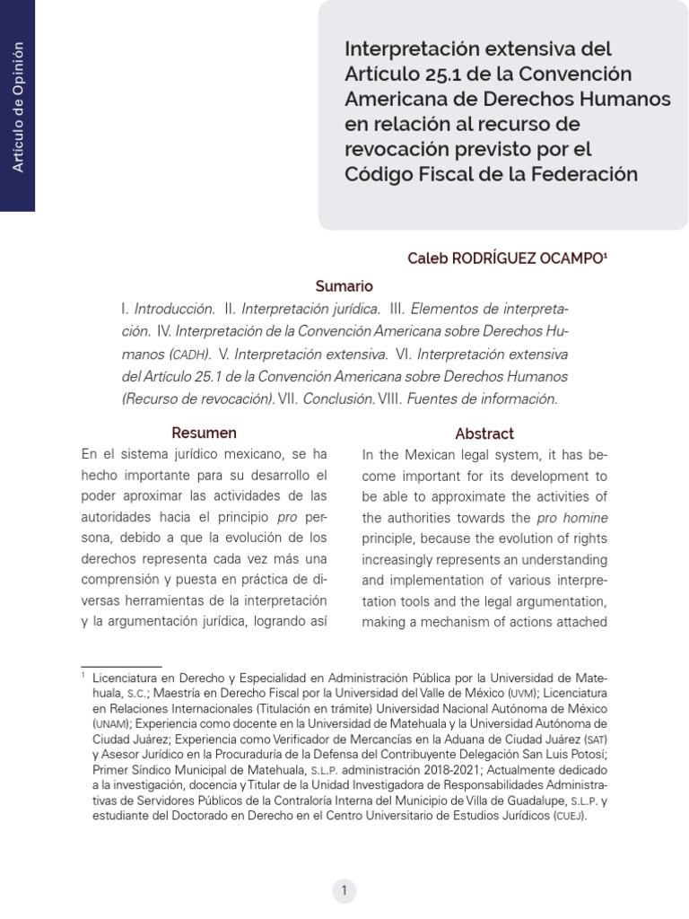 Int. A. 25.1 CADH en Rel. Con El RR Del CFF | PDF | Convenio europeo de derechos humanos | Caso ...