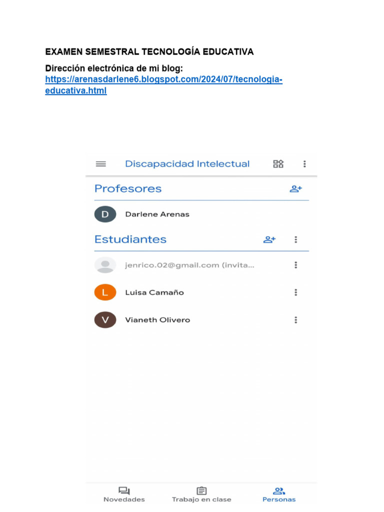 Educativa - HTML: Examen Semestral Tecnología Educativa Dirección Electrónica de Mi Blog | PDF