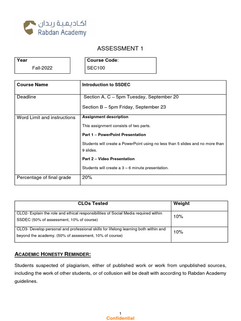 SEC 100 assignment 1 Final Outline | Download Free PDF | Citation ...