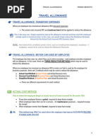 Travel Allowance Tables - 2025 | PDF