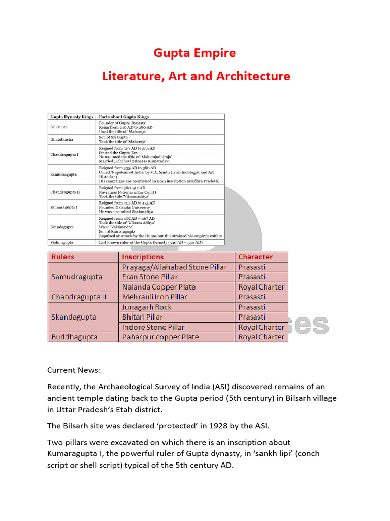 GuptaEmpire LiteratureArtArchitecture | PDF | Indian Religions