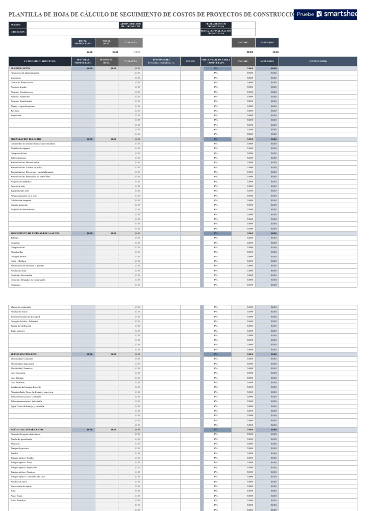 IC Construction Project Costing Tracking Spreadsheet 11369 ES | PDF